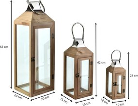 Sada 3 ks luceren LEVI 62/42/28 hnědá