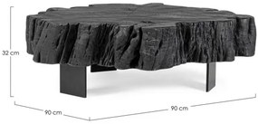 BIZZOTTO Dřevěný konferenční stolek KEVAL 90x90cm černý 0746815