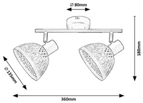 Rabalux 3134 - Bodové svítidlo RATTAN 2xE14/15W/230V ratan