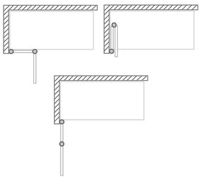 Roth Vanová zástěna TZVP2 100 x 140 cm sklápěcí s otočným stěnovým systémem pravá 1000 x 1400 mm 742-100000P-00-02