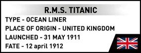 COBI 1688 R.M.S. Titanic / Stavebnice / 848 dílků / 1:450 / od 8 let