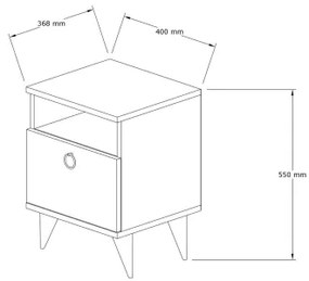 Noční stolek BARLO 50x40 cm bílá