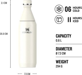 Krémová nerezová lahev 600 ml All Day Slim – Stanley
