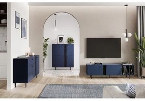 Tmavě modrá komoda do obývacího pokoje LIV