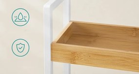 Pojízdný koupelnový regál Apora bílý/hnědý