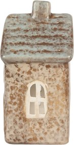 Zelený keramický domek na čajovou svíčku Lamont - 9*6*13 cm