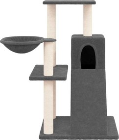 Škrabadlo pro kočky se sisalovými sloupky tmavě šedé 82 cm 171668