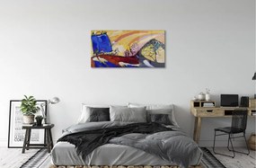 Obraz na skle Venkovské krajiny abstraktní umění 125x50 cm