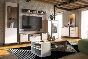 Casarredo - Komfort nábytek Televizní stolek DONORI 25 2D1S ořech americký/bílá/grafit