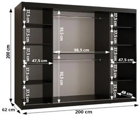 Šatní skříň Bluszcz | 200 cm | bílá
