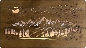 Li-Go "Hory" světelný obraz 230V 80x45 cm provedení povrchu: bříza