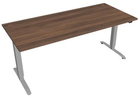 Elektr. nastavitelný stůl 180x80 - HOBIS MOTION  MS 2 1800 Dekor stolové desky: ořech, Barva kovové podnože: stříbrná