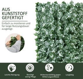Outsunny Umělý živý plot 300 x 150 cm Tmavě zelená pro zahradní balkonové stěny | Aosom.de