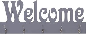 Nástěnný věšák WELCOME šedý 74 x 29,5 cm 284248