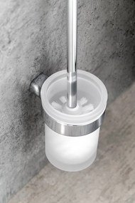 Gedy, PIRENEI WC kartáč závěsný, chrom/mléčné sklo, PI330313