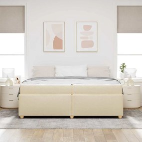 Rám postele s matrací Krémová 200 x 200 cm textil 3399382