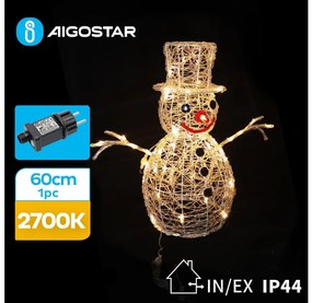 Aigostar B.V. | Aigostar-LED Venkovní vánoční dekorace LED/3,6W/31/230V 2700K 60cm IP44 sněhulák | AI0475
