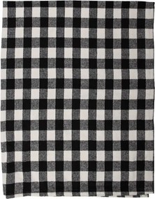 Černo-bílý károvaný pléd - 130*170 cm
