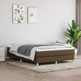 Rám postele s boxspringem tmavě hnědý 140 x 190 cm textil 3120609