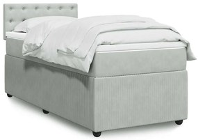 Box spring postel s matrací světle šedá 90x200 cm samet 3289938