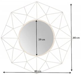 Noble Home Měděné nástěnné zrcadlo Diamond 80 cm