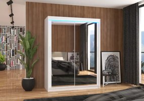 Posuvná skříň se zrcadlem a LED osvětlením PERMO 150