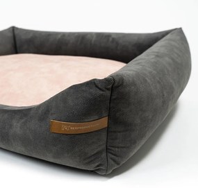 Růžovo-tmavě šedý pelíšek pro psa 75x85 cm SoftBED Eco L – Rexproduct