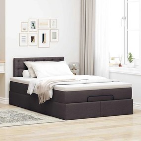 Osmanský rám postele s matrací tmavě hnědá 120x190cm textil 3312460
