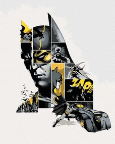 Zuty - batman v šedé a žluté, 40×50 cm, bez rámu a bez vypnutí plátna