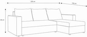 Rohová sedací souprava Hagoo (černá + šedá) (P). 1042648