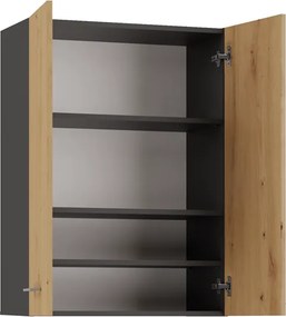 TPS Koupelnová skříňka nad pračku POLA MINI DD - Antracit / Dub artisan