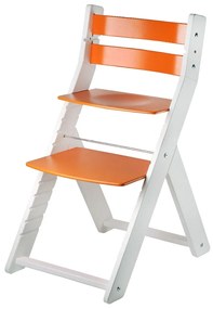 WOOD PARTNER Rostoucí židle pro prvňáčka  SANDY bílá/oranžová