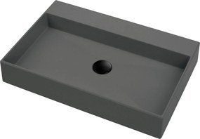 Deante Correo, kamenné umyvadlo na desku 60x40 cm, antracytová-titanium, CQR_TU6S
