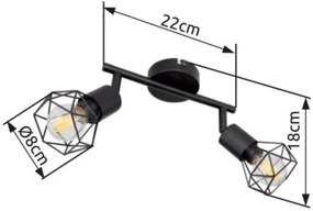 Brilagi - Bodové svítidlo CAGE 2xE14/40W/230V