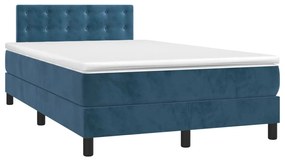 Box spring postel s matrací tmavě modrá 120x190 cm samet,  3269865