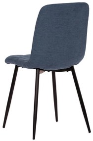 AUTRONIC Židle jídelní, modrá látka, nohy černý kov
