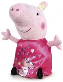 Plyšák Peppa Pig Pepina s jednorožcem červená 20 cm