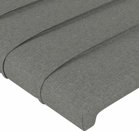Čelo postele s LED tmavě šedé 160x5x78/88 cm textil 3121759