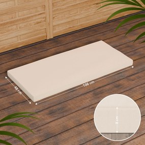 Teaková lavice Daxon s sedací polštář 120 cm – krémová