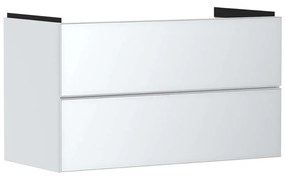 Hansgrohe Xevolos E - Umyvadlová skříňka 98x58x48 cm, 2 zásuvky, matná bílá/metalická bílá 54181320