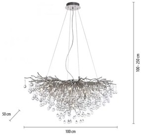 Paul Neuhaus 2192-55 - Lustr na lanku ICICLE 10xG9/40W/230V 50x100 cm chrom
