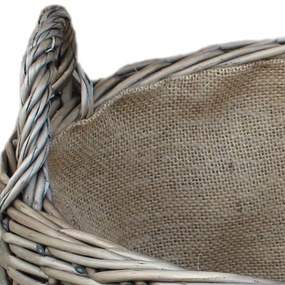 Willow Direct Proutěný koš na dřevo antique zkosený malý - juta - pr.35 cm
