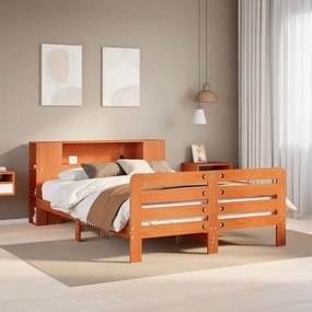 Postel bez matrace voskově hnědá 135 x 190 cm masivní borovice 3309898