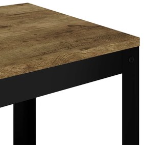 Odkládací stolek tmavě hnědý a černý 40x40x45 cm MDF a železo - Default Title