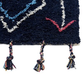 Bavlněný koberec 80 x 150 cm černý CORUM Beliani