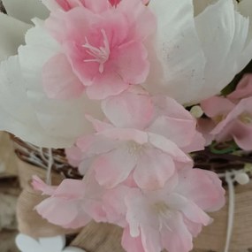 3D umělý strom Sakura 300 × 200 cm, růžová dekorace, IP44 venkovní, kov a plast
