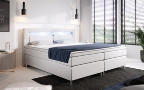 K&M postele Boxspring postel HYPNOS bez úložného prostoru s LED Velikost postele: 200 × 200 cm, Výběr matrace: Taštičková zónová matrace - měkká (70–…