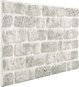 Nástěnné panely 10 ks 100 x 50 cm Světle šedá EPS pěna 332924