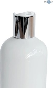 Dávkovač na mýdlo 300 ml bílý s bílo-stříbrným DISC TOP BELA