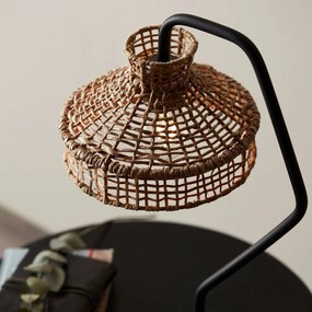 PR Home Stolní lampa Loft, ratan, výška 49 cm, Ø 28 cm